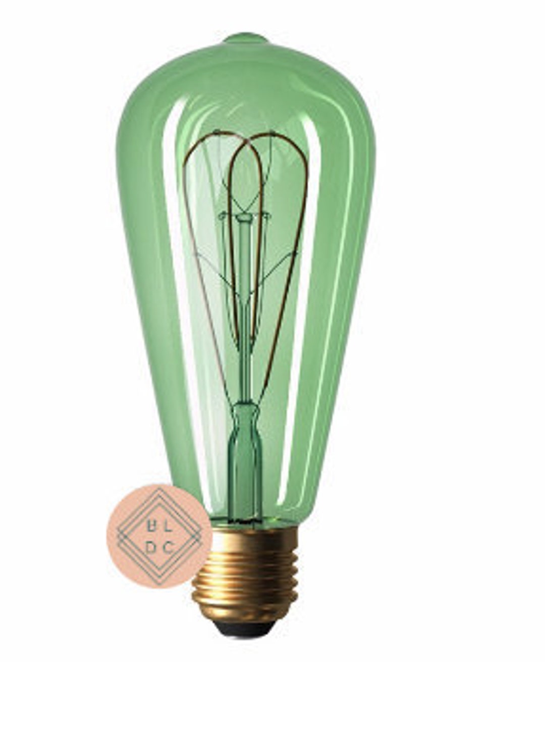 Emerald Light Bulb Curved Double Loop Filament - Etsy UK