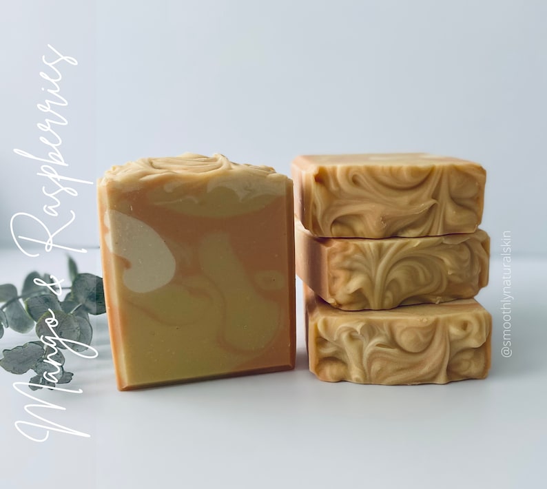 Mango Raspberries Soap Bar, Bar Soap, Natural Vegan Soap, Artisan Soap, Cold Process Soap ...