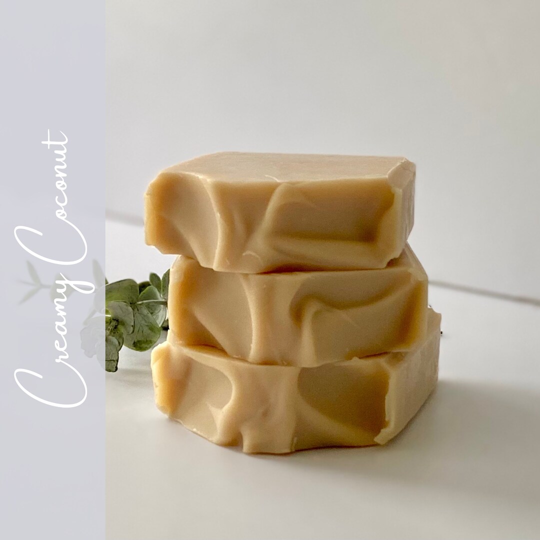 Buy Creamy Coconut Soap Bar, Organic Handmade Soap Bar, Luxurious ...