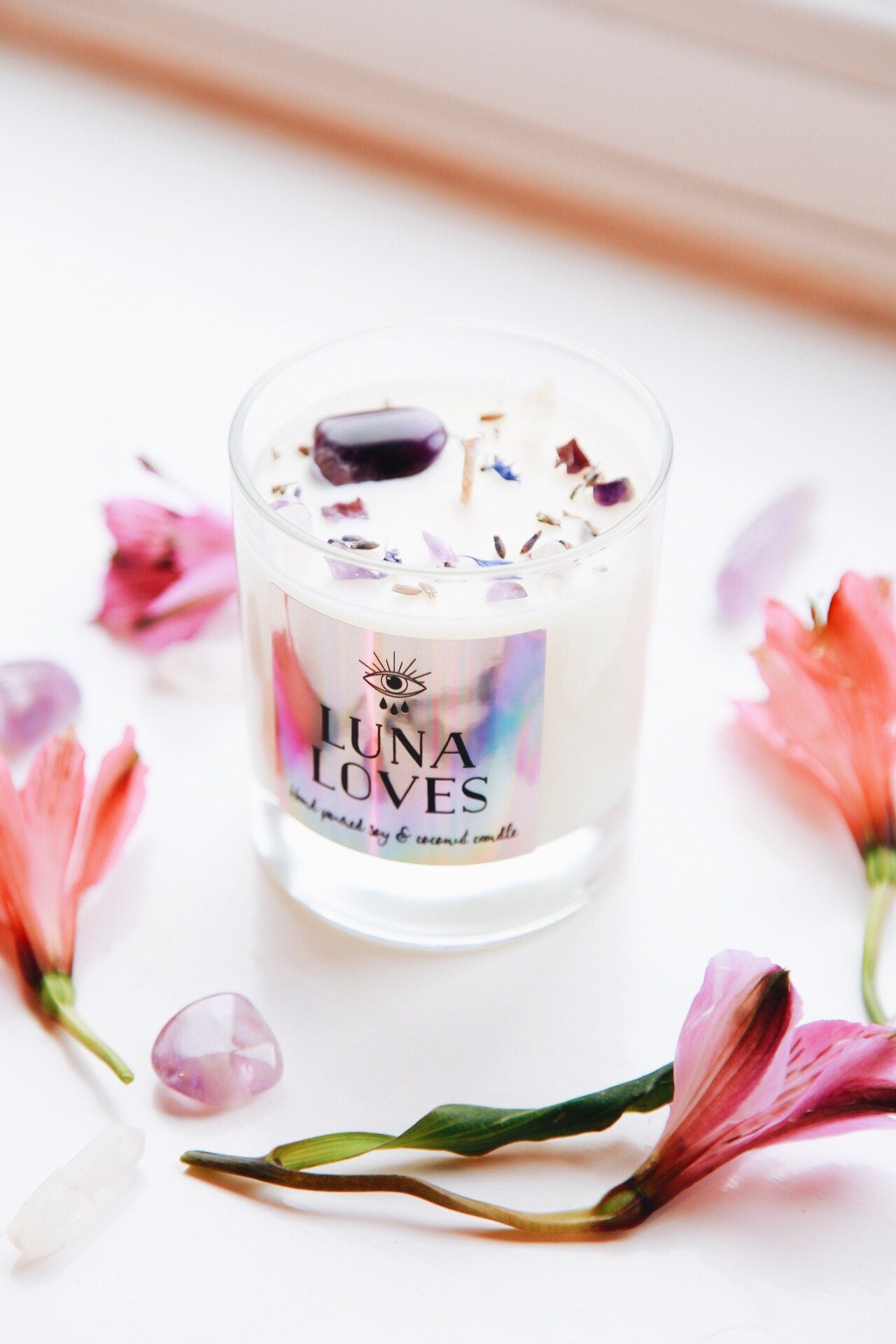 Luna Loves Amethyst and Lavender Crystal Coconut Luxury Candle - Etsy