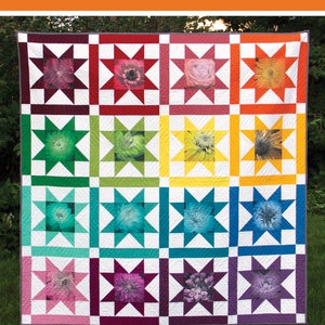 Starburst Blooms—instant Download/pdf Quilt Pattern (hobbs Designs) - Etsy