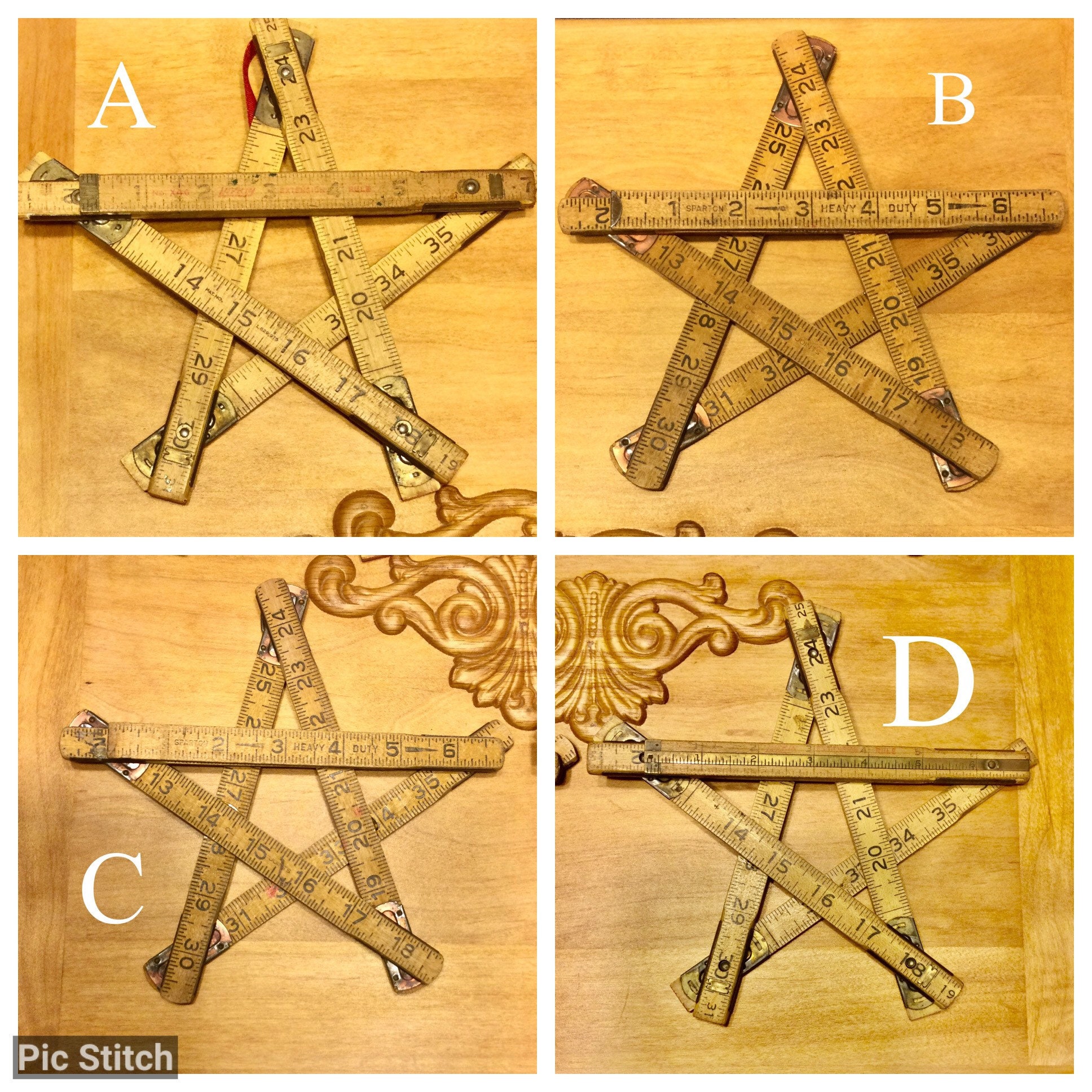 Vintage Folding Ruler Star Rustic Star Farmhouse Decoration - Etsy