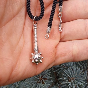 Pendant Mace With Trident, Silver Mace, Necklace Mace, Ukrainian Tryzub ...