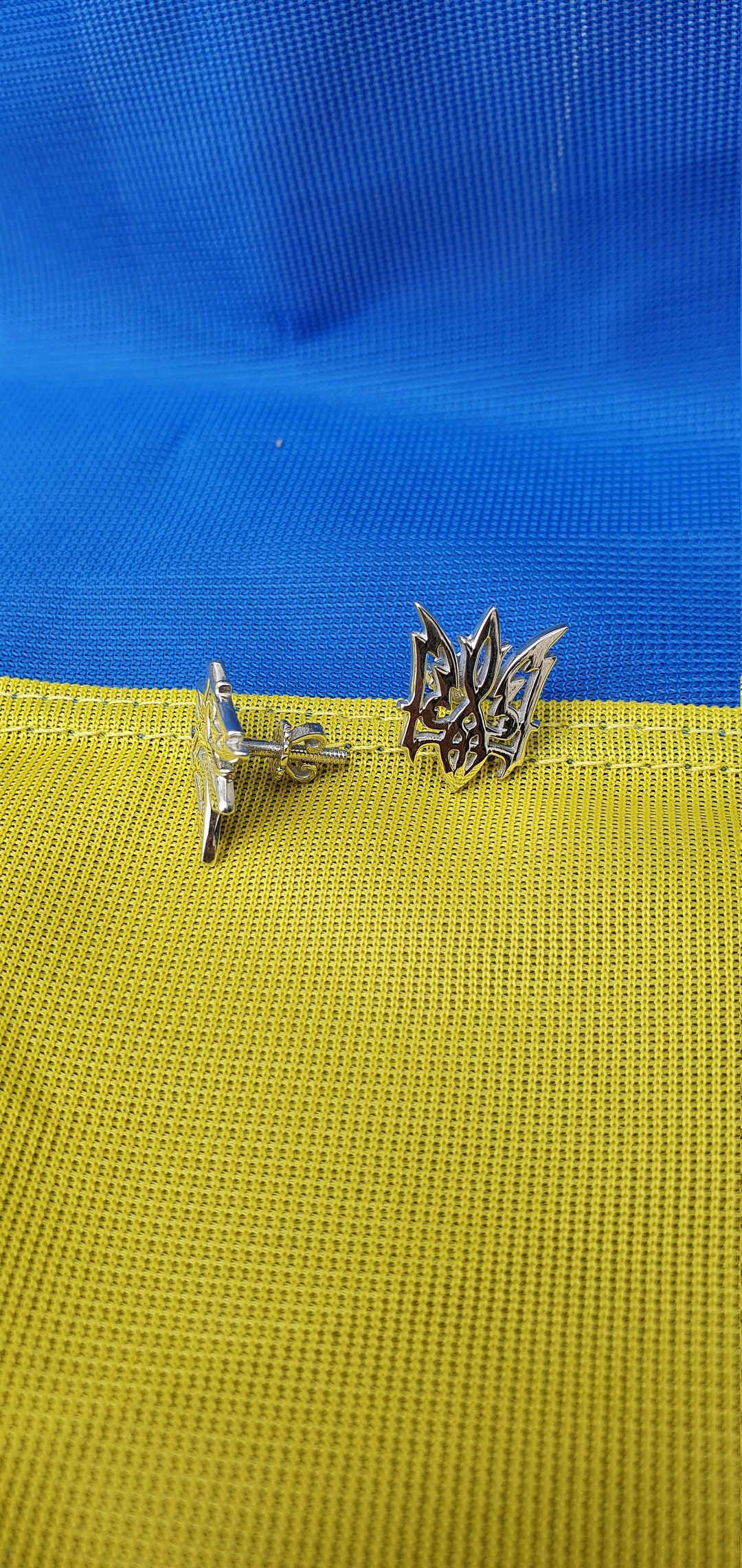 Trident Earrings, Earrings Emblem of Ukraine, Earrings Ukrainian Flag ...