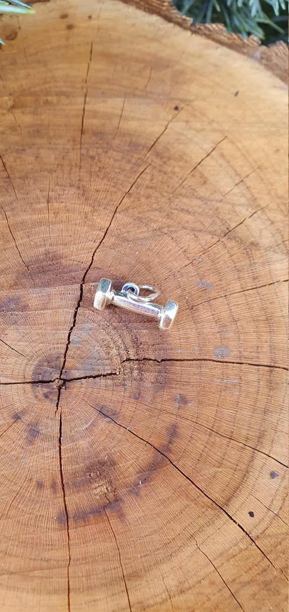 Dumbbell Pendant Barbell Charm Dumbbell Charm Silver - Etsy