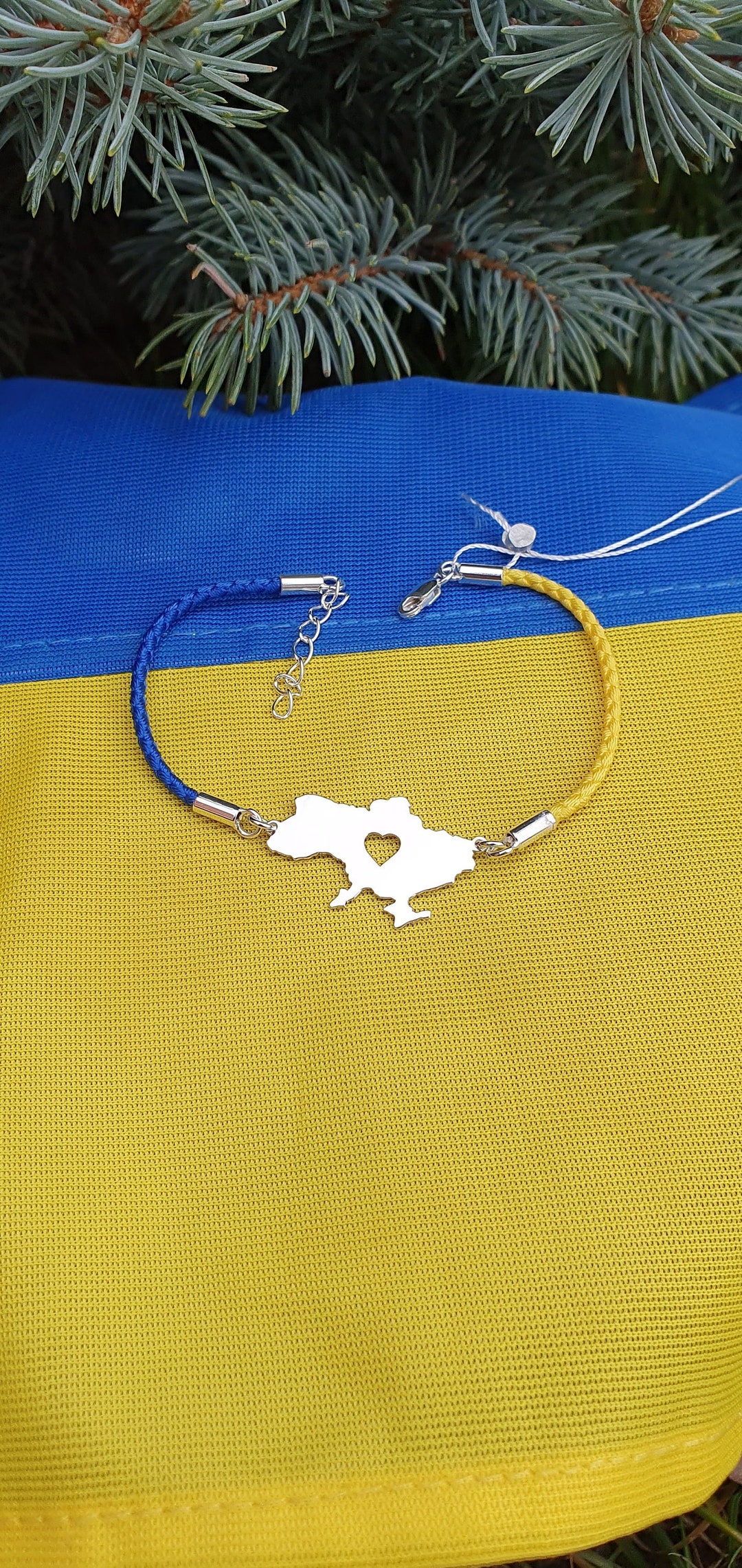 Bracelet With a Map of Ukraine Yellow-blue Bracelet Map of - Etsy