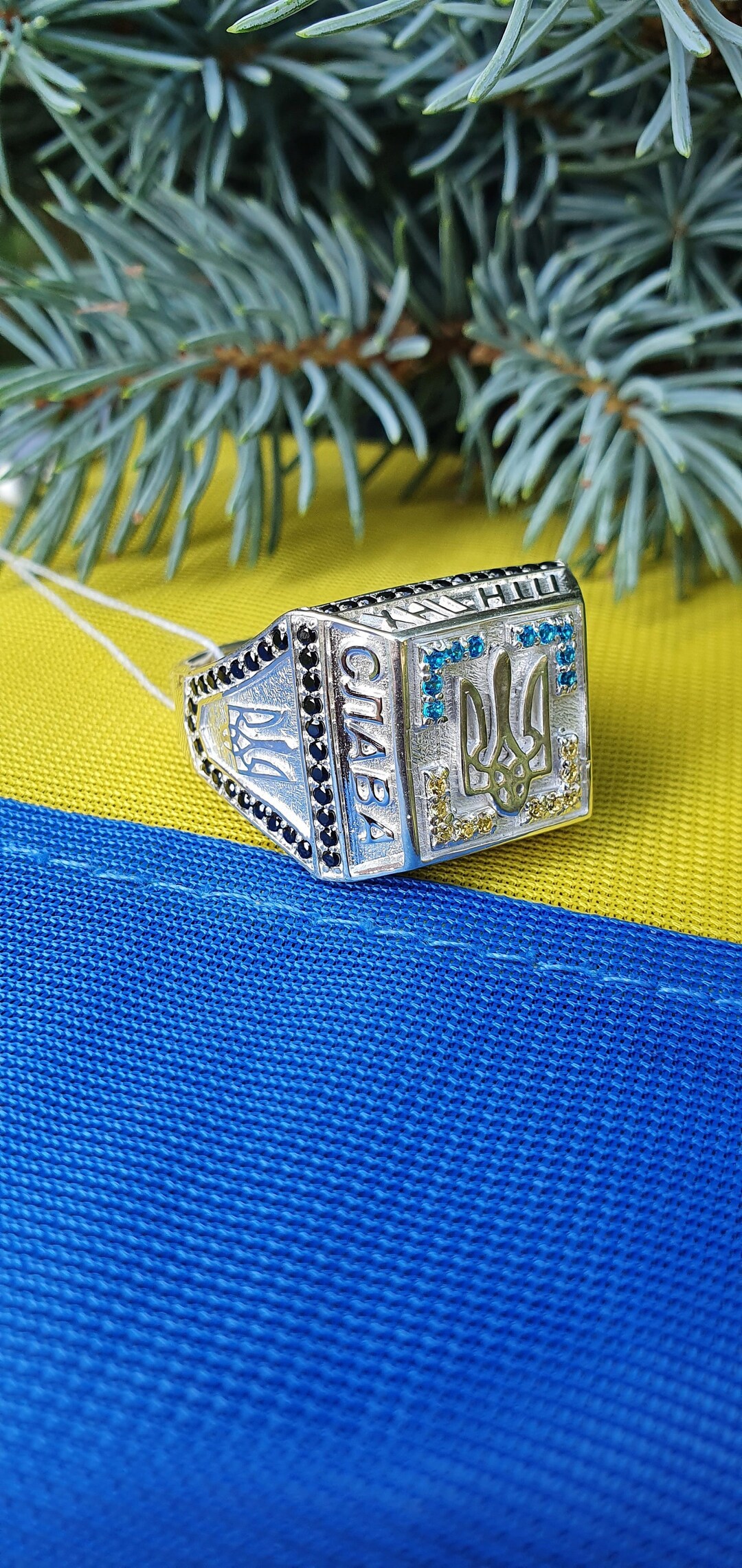 Men's Ring With the Coat of Arms of Ukraine, Trident Ring of Ukraine ...