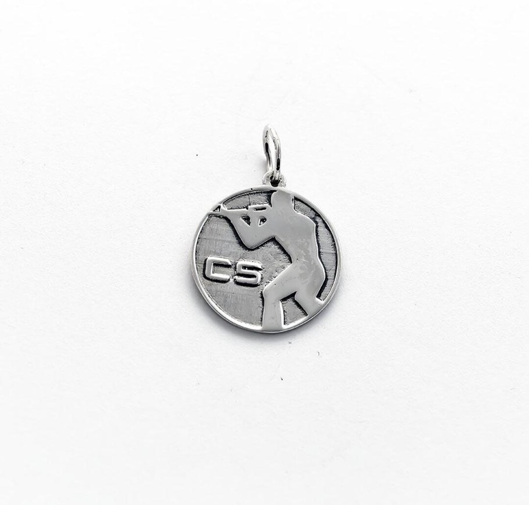 Counter Strike Pendant, CS Go Logo Necklace, 925 Sterling Silver CS Go ...