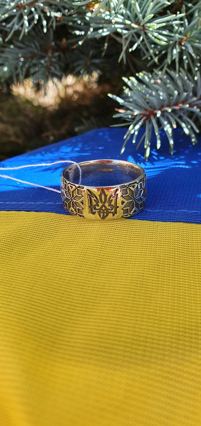 Vyshyvanka Ring With the Coat of Arms of Ukraine Made of Silver ...