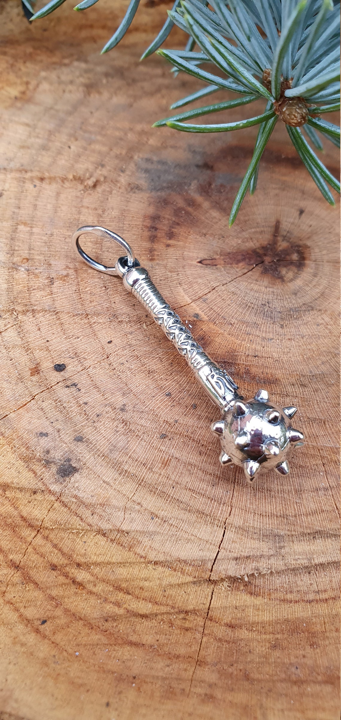 Pendant Mace With Trident Silver Mace Necklace Mace - Etsy