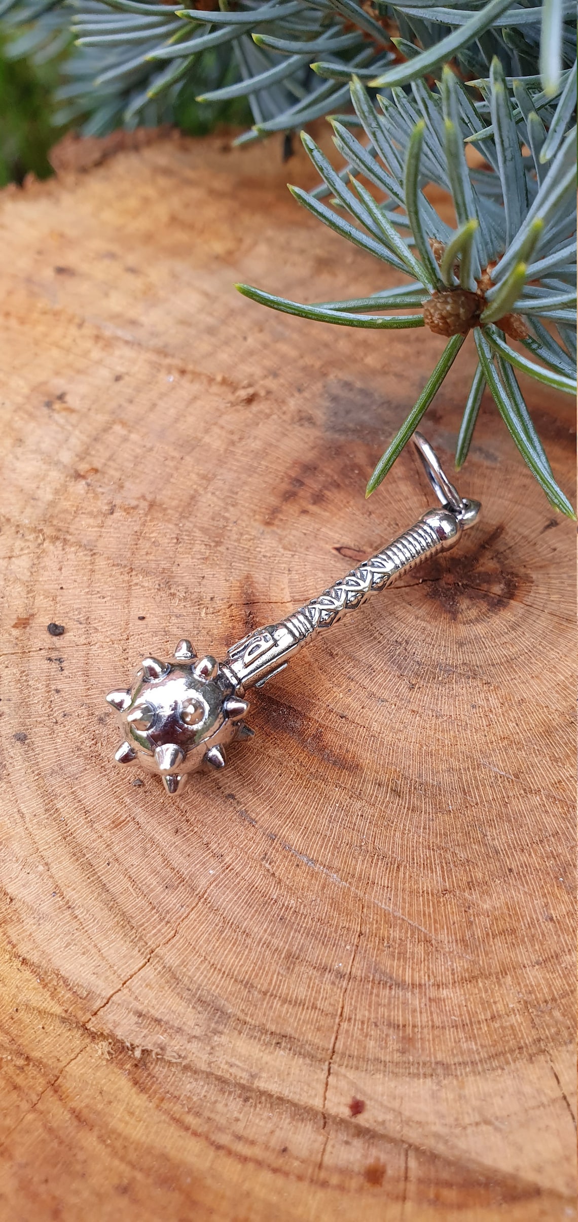 Pendant Mace With Trident Silver Mace Necklace Mace - Etsy