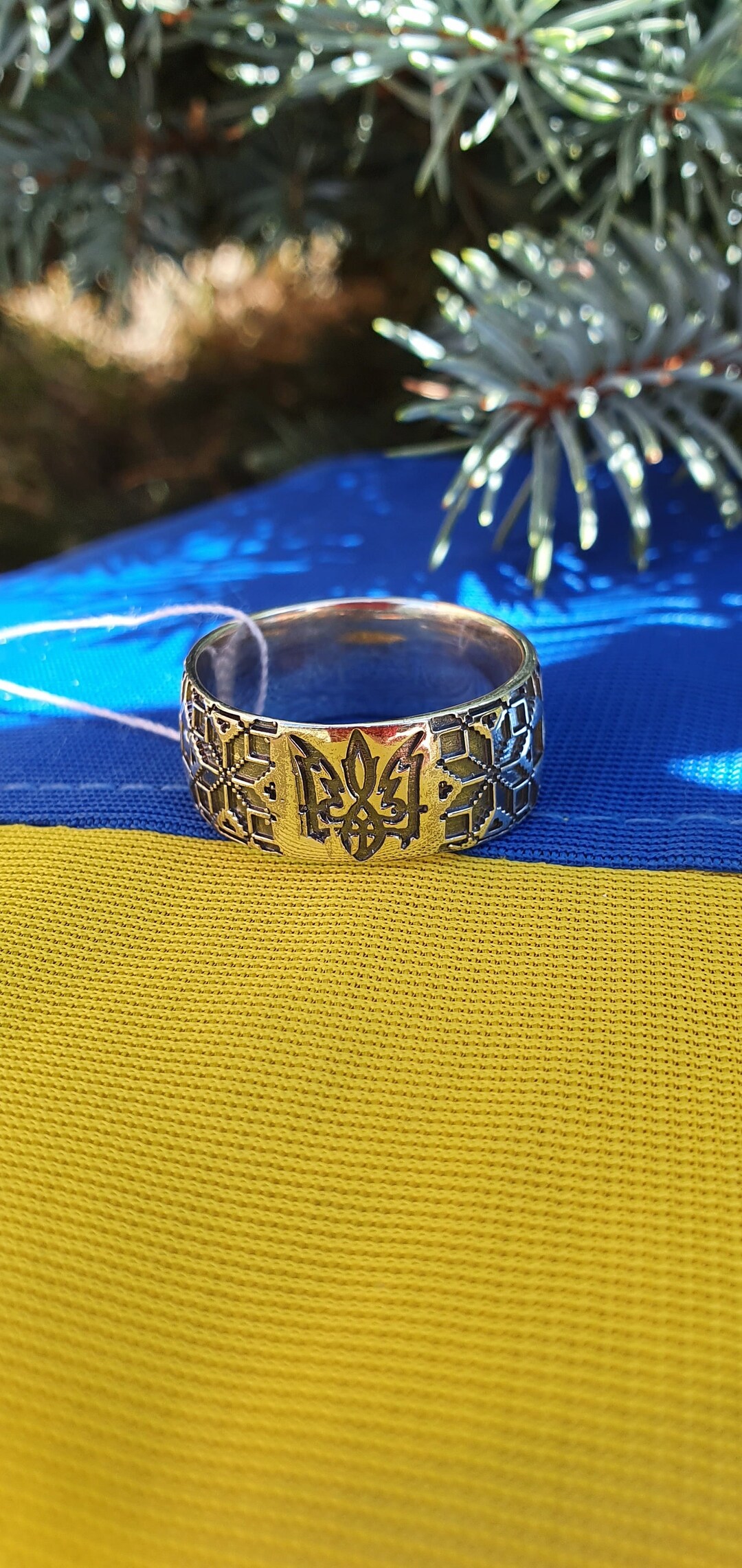 Vyshyvanka Ring With the Coat of Arms of Ukraine Made of Silver ...