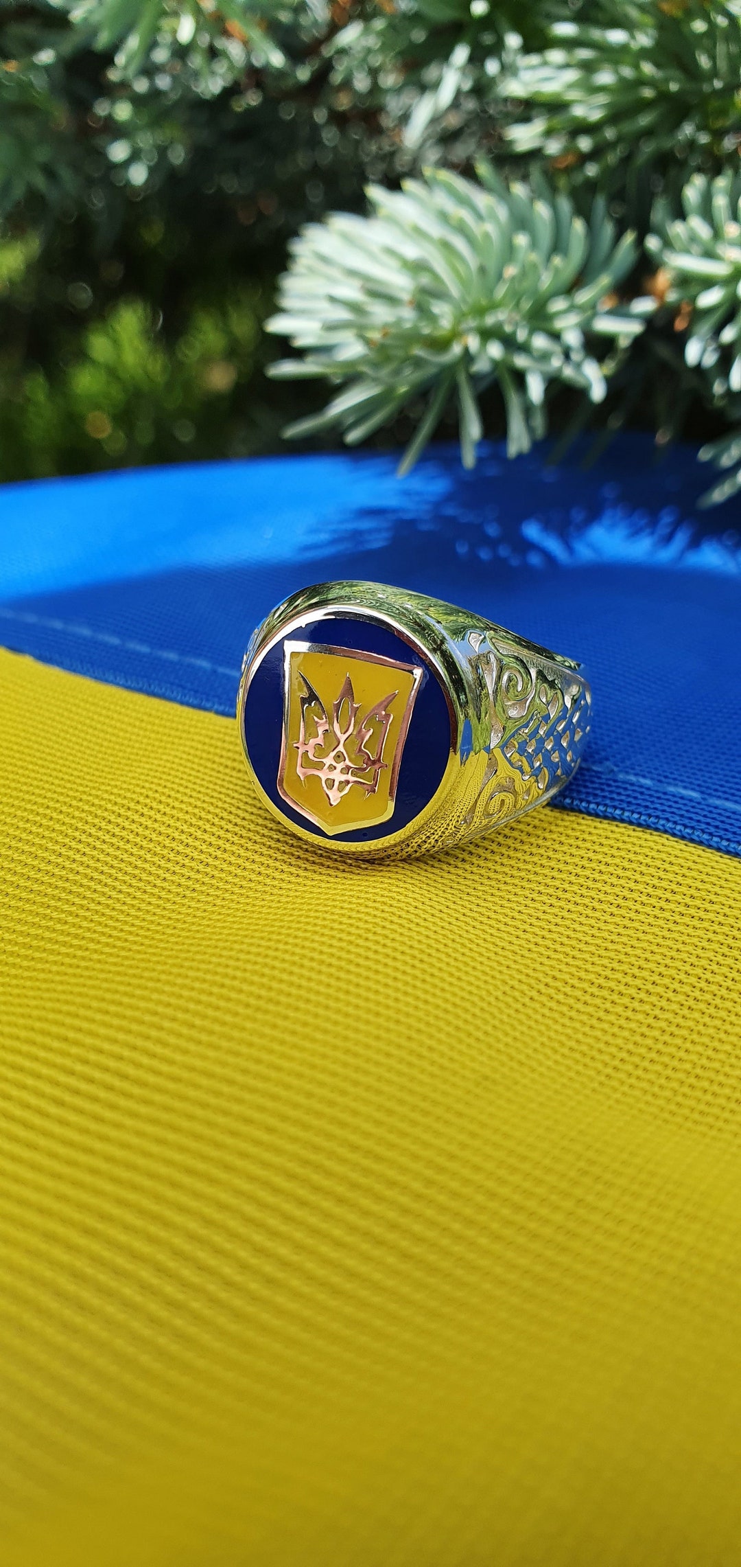 Ring Coat of Arms of Ukraine, Trident Ring of Ukraine, Tryzub Ring of ...