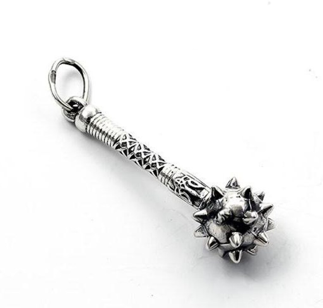 Pendant Mace With Trident, Silver Mace, Necklace Mace, Ukrainian Tryzub ...