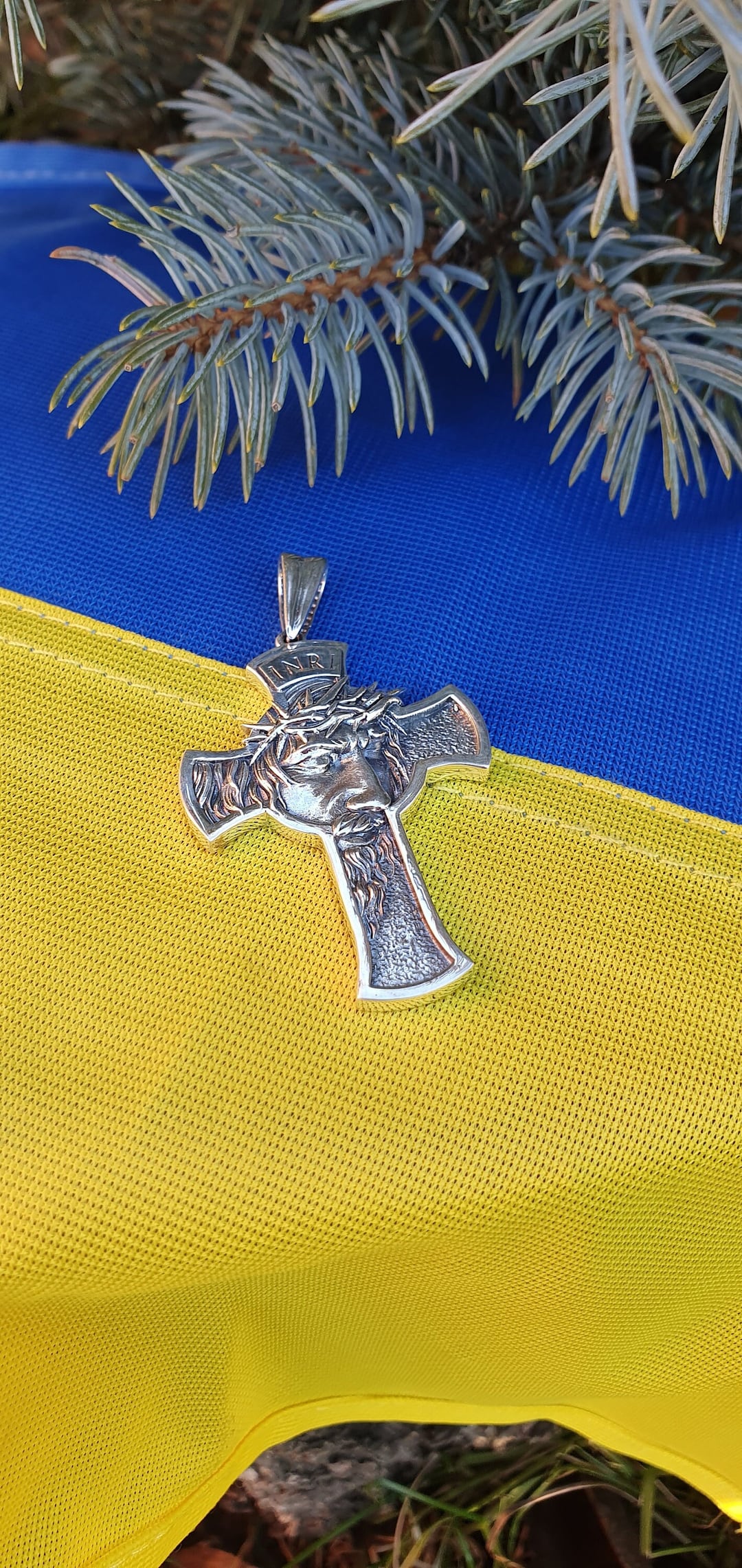 Exclusive Double-sided Silver Cross, Silver Cross With Jesus, Large ...