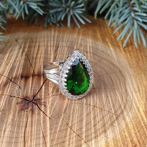 Ring Hürrem, Hurrem Sultan Ring, Silver Ring Hürrem, Ring With Green Cz ...
