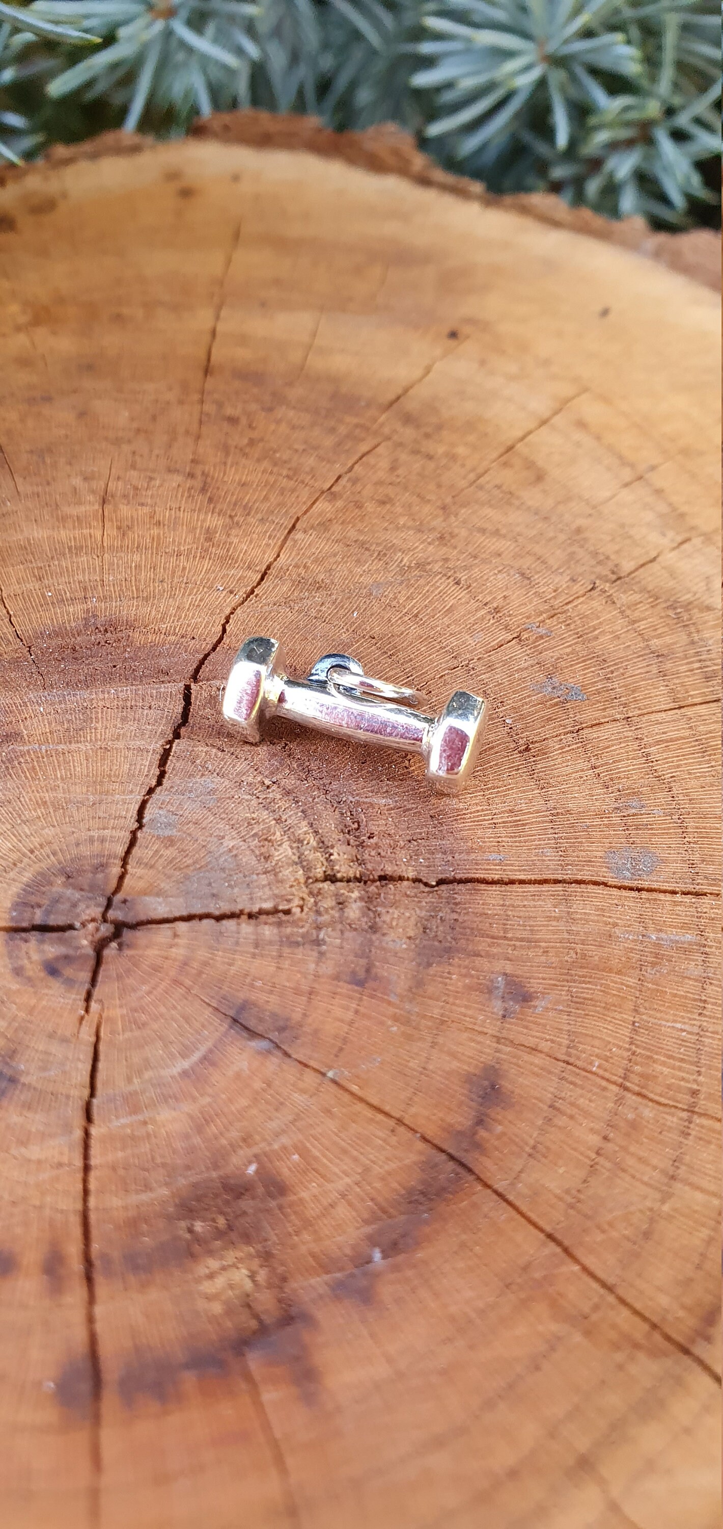 Dumbbell Pendant Barbell Charm Dumbbell Charm Silver - Etsy