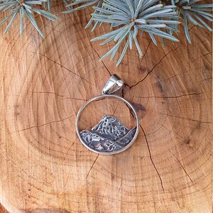 Silver Mountain Pendant Mountain Pendant Pendant in the Form - Etsy