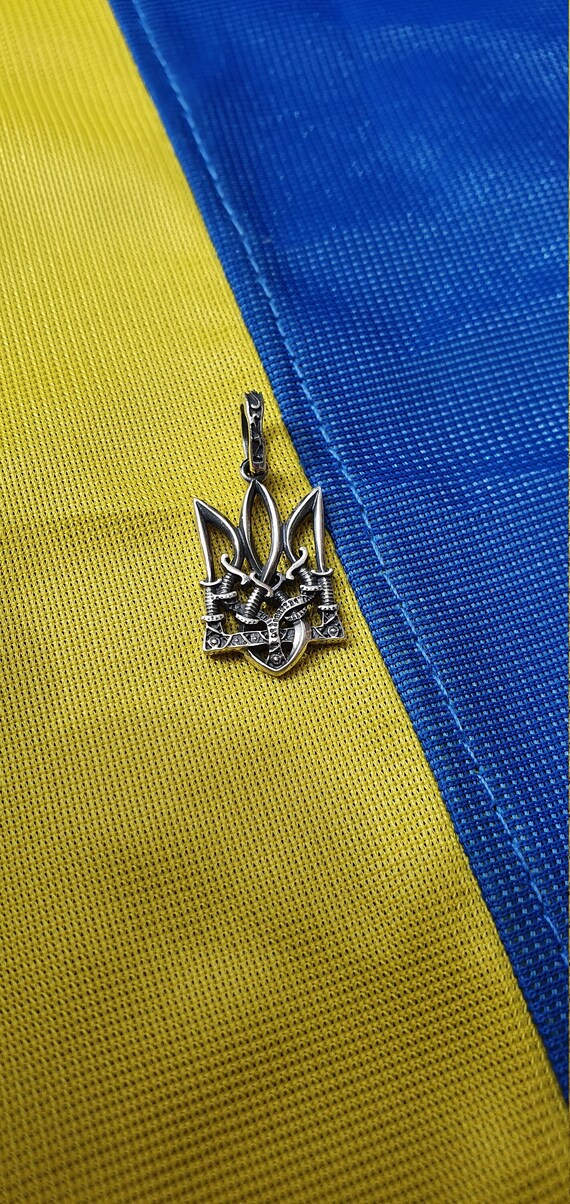 Emblem of Ukraine With Swords Tryzub Pendant Ukrainian - Etsy