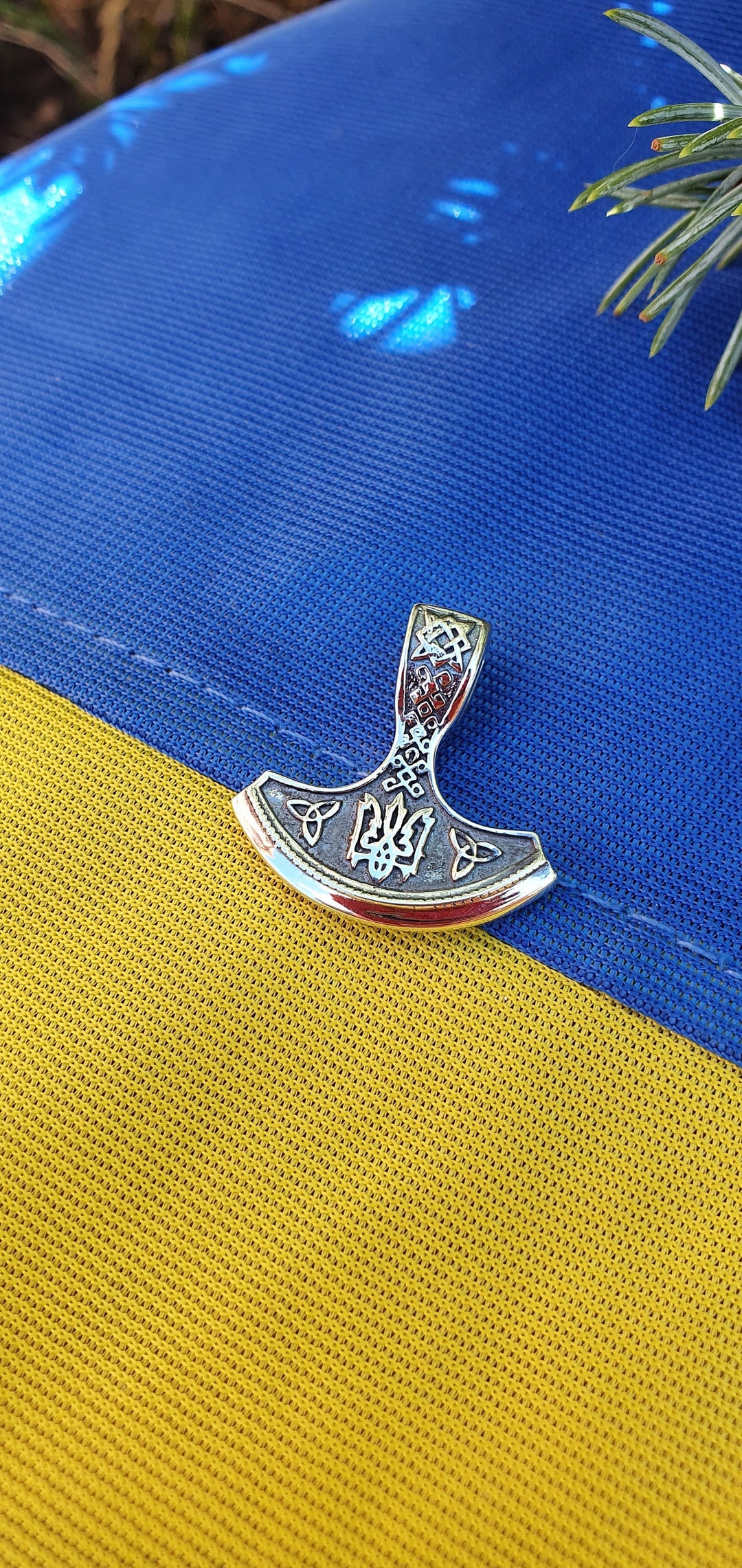 Amulet of the Ax of Perun With the Coat of Arms of Ukraine - Etsy