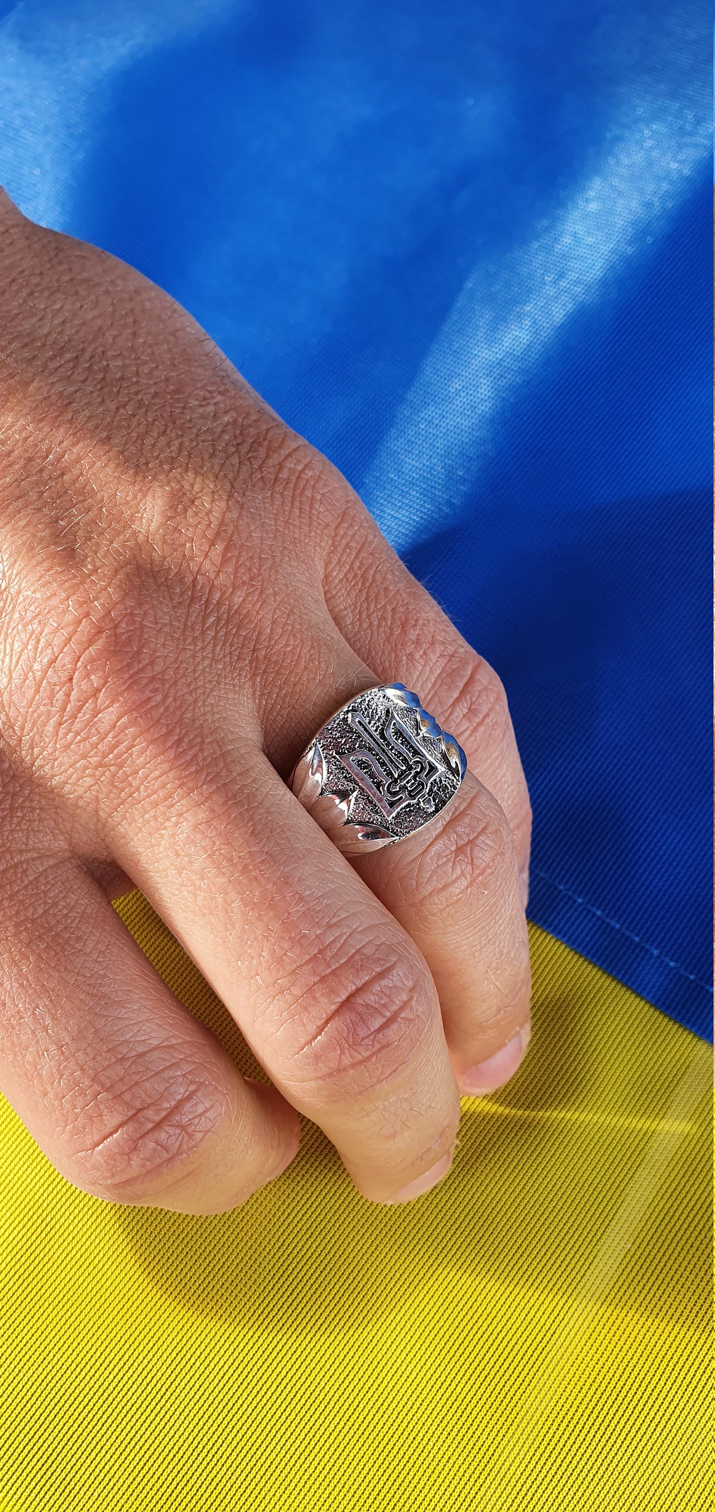 Ring Coat of Arms of Ukraine Trident Ring of Ukraine Tryzub - Etsy