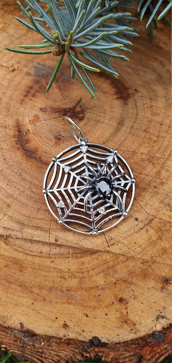Pendant Spider Pendant Spider on the Web Pendant Spider - Etsy