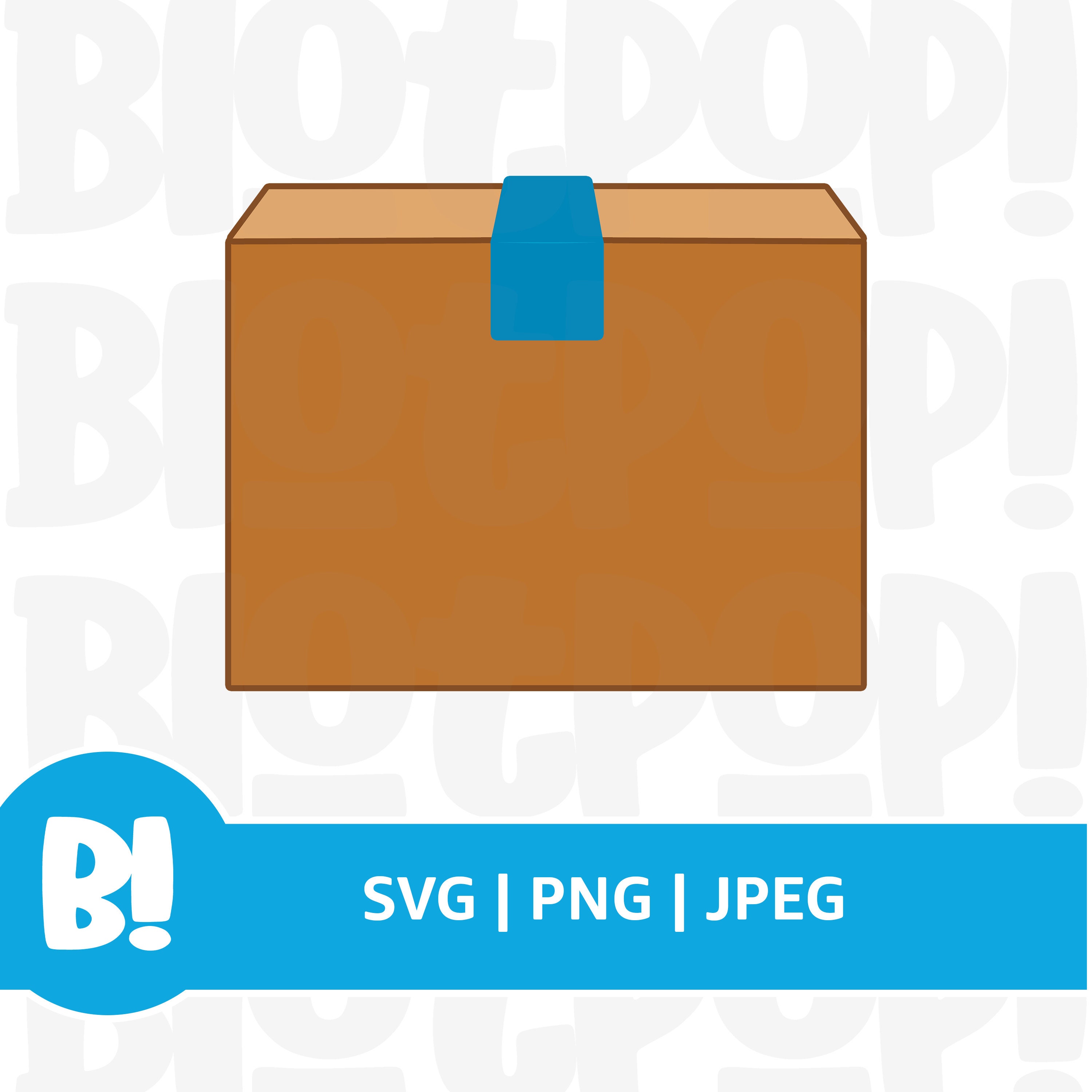 Shipping Box With Blue Tape Graphic | SVG - PNG - JPEG - Etsy