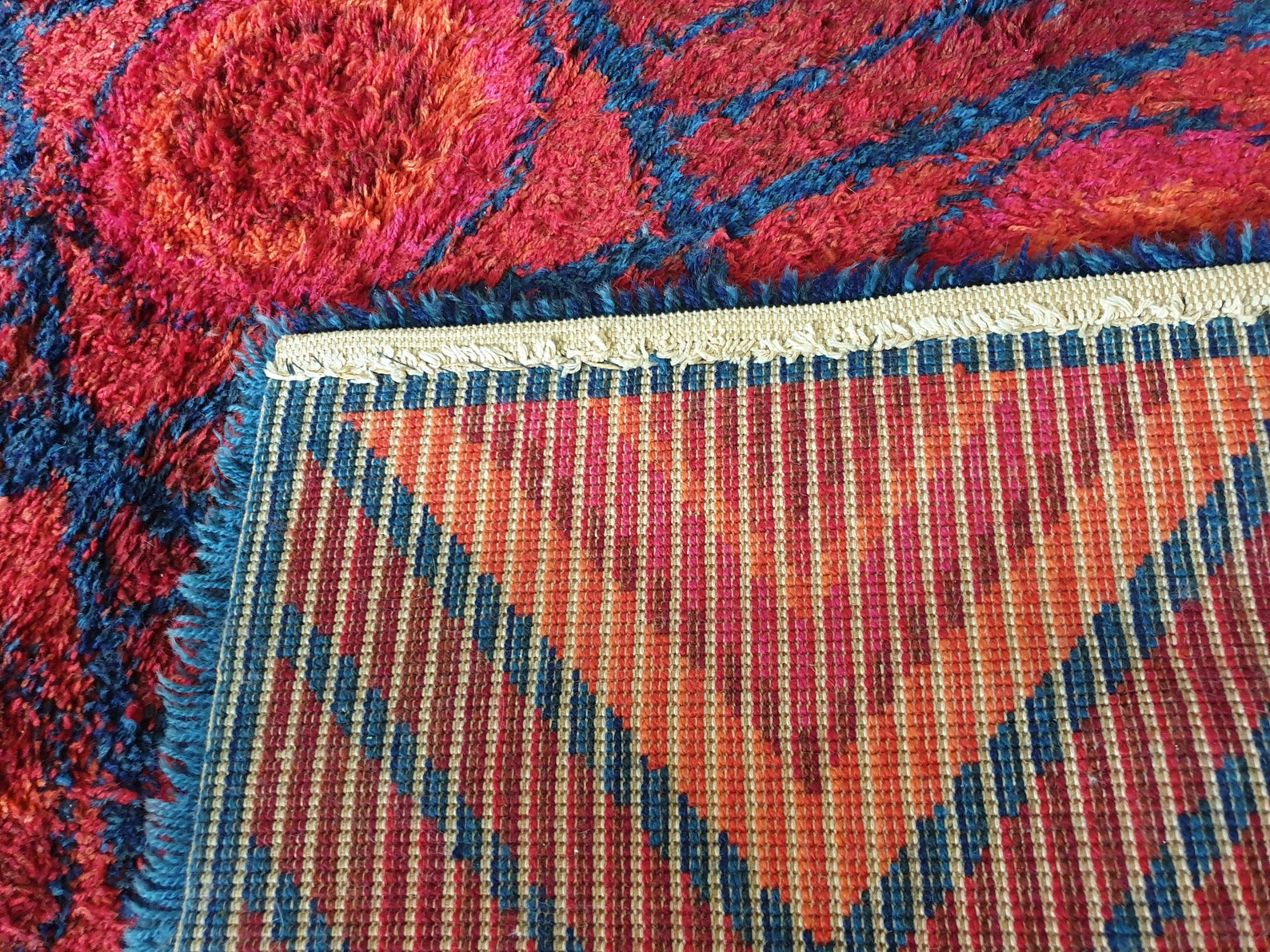 Scandinavian Large Vintage Rya Shag Rug - Etsy