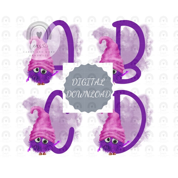 Pink Monster Alphabet DIGITAL DOWNLOAD Monster - Etsy