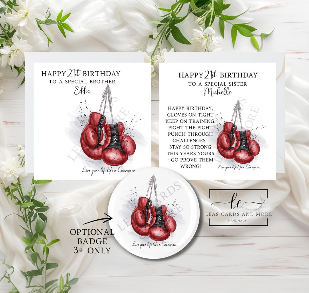 Handmade Personalisable Boxing Theme Happy Birthday Card, Boxing Card ...