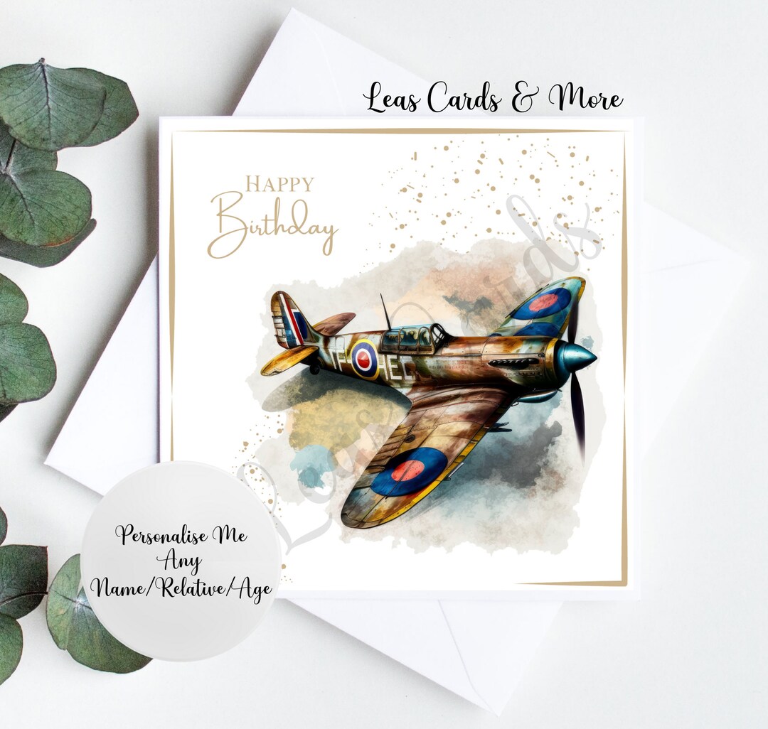 Handmade Fighter Jet Happy Birthday Card, Army Fighter Jet, RAF Plane ...