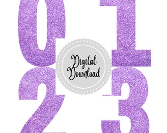 Purple Numbers Png - Etsy