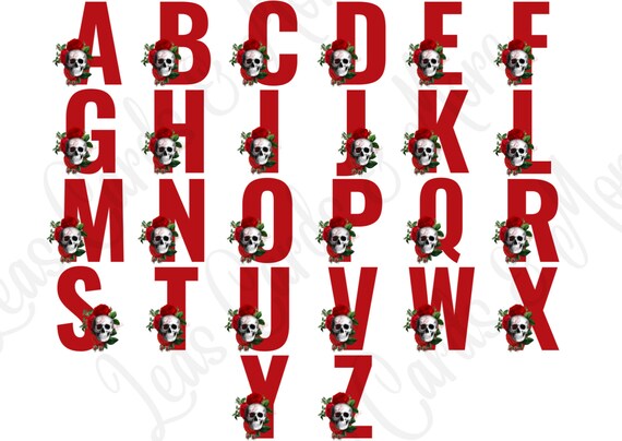 Skull Alphabet Letters Clip Art Download Happy Halloween J Alphabet