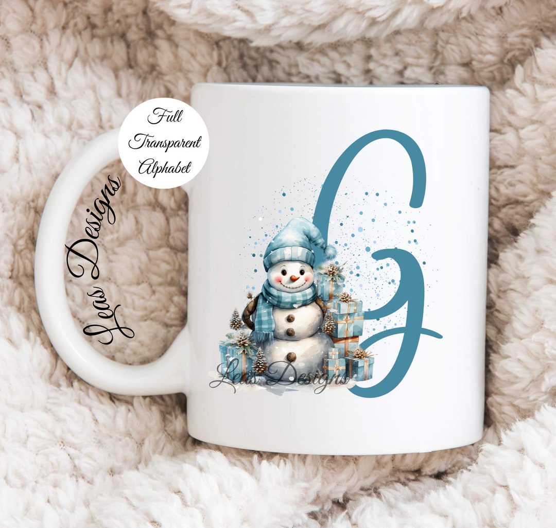 Snowman Blue Christmas Alphabet Digital Download, Christmas Alphabet ...