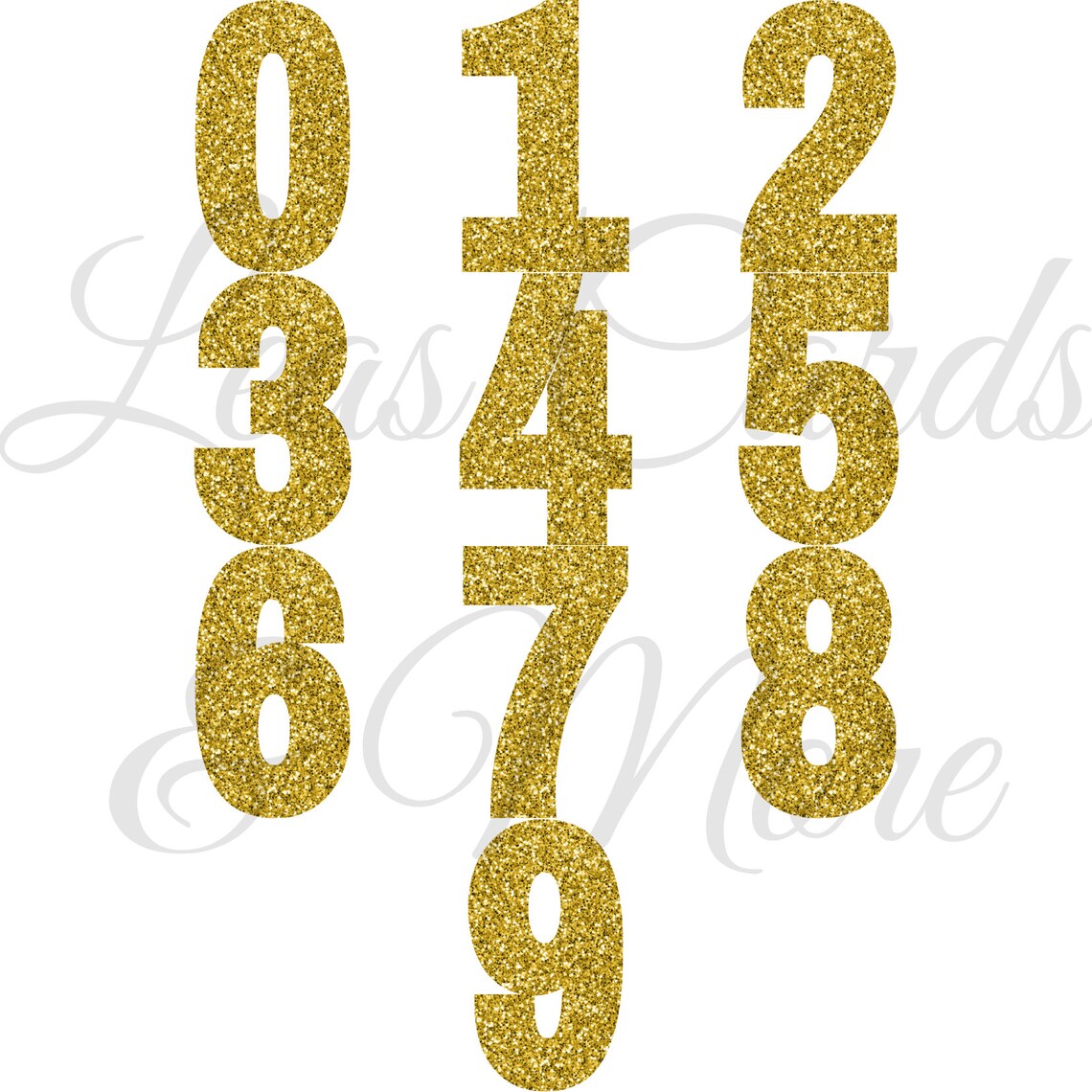 Gold Glitter Numbers Clipart 26 PNG Files DIGITAL - Etsy Canada