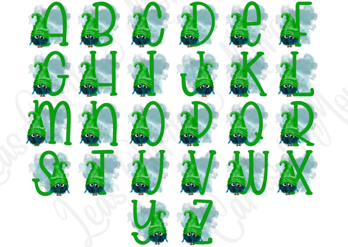 Green Monster Alphabet DIGITAL DOWNLOAD Monster - Etsy