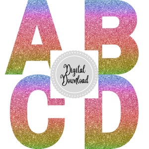 Rainbow Alphabet Png - Etsy UK
