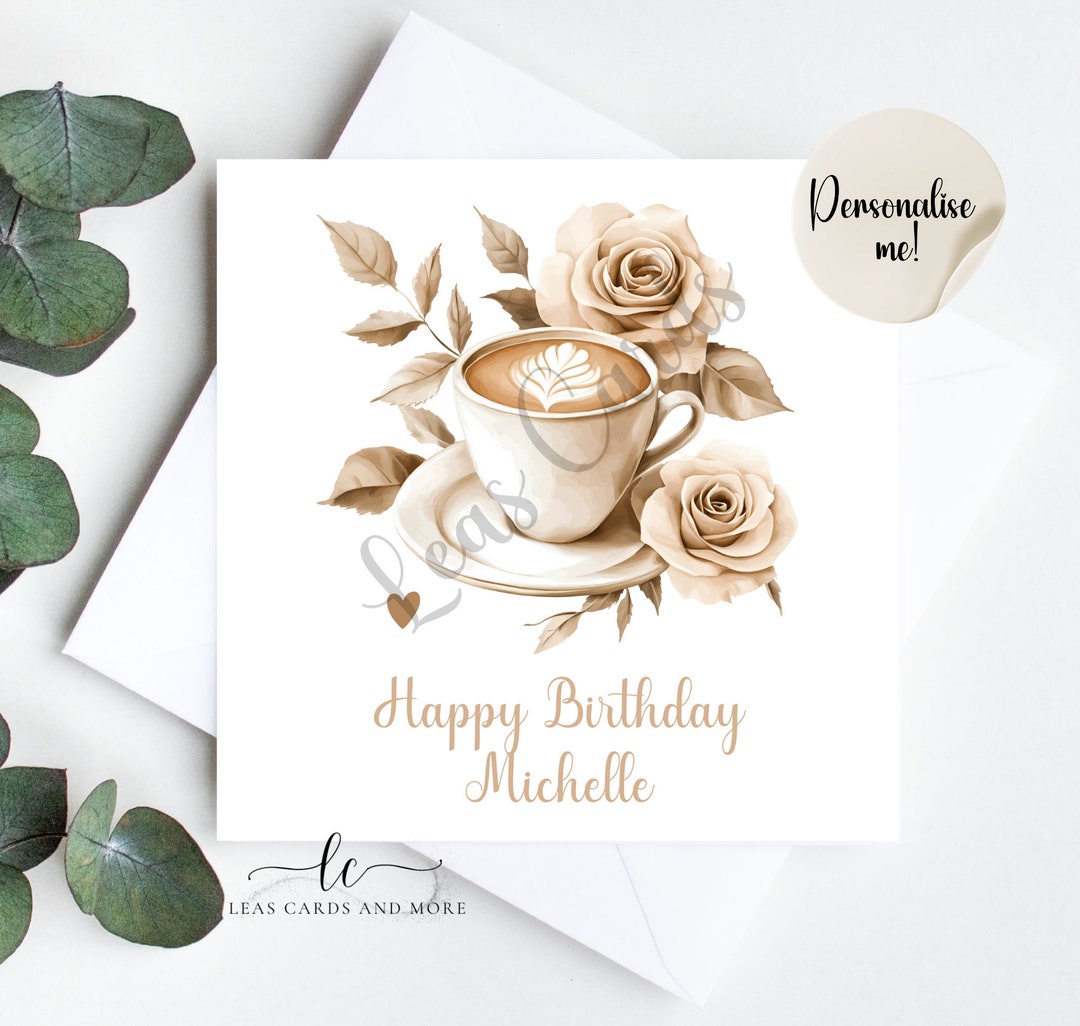 VARIOUS DESIGNS Handmade Coffee Theme Happy Birthday Card, Coffee Lover ...