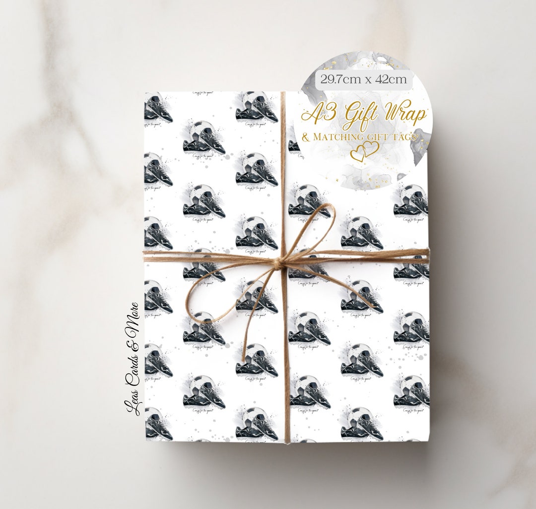Football Happy Birthday A3 Size Wrapping Paper, Football Wrapping Paper ...