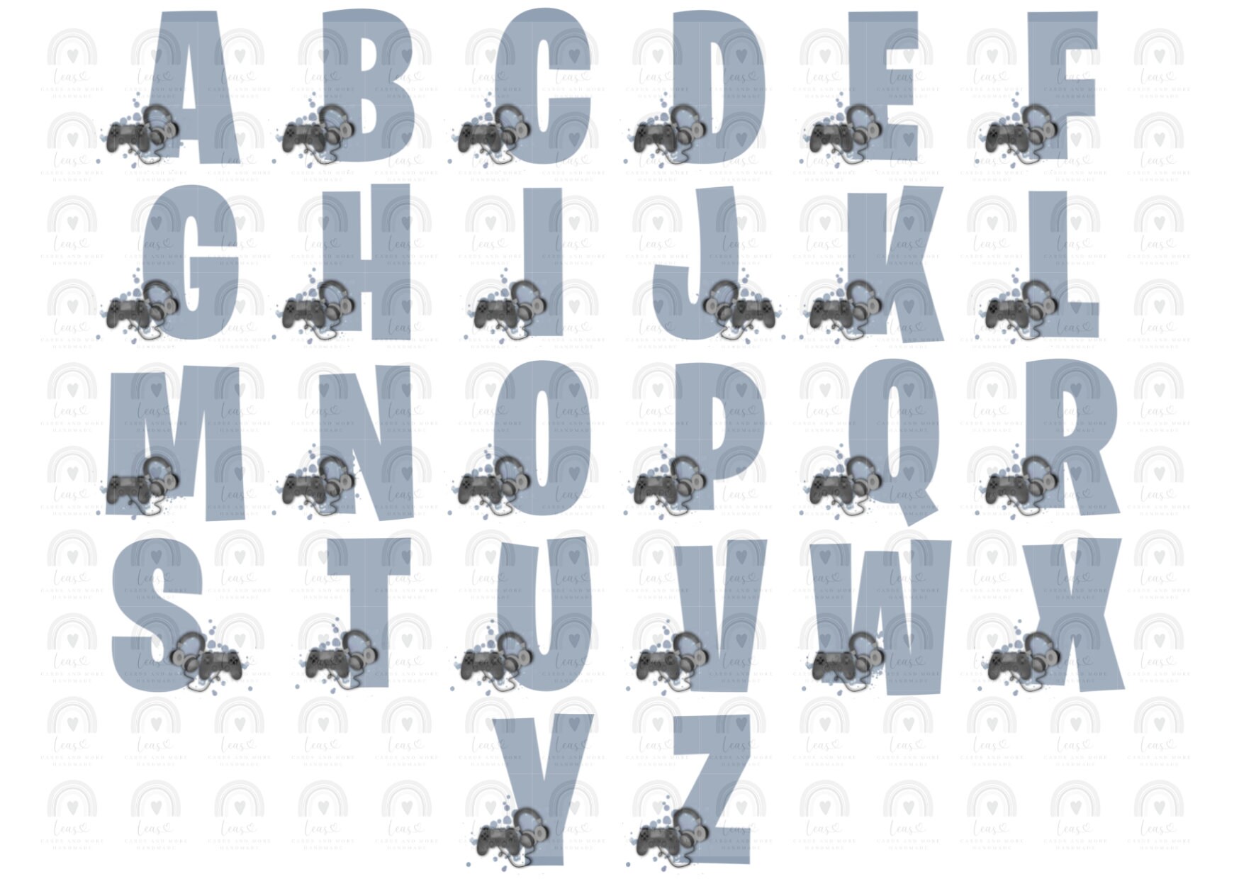 Grey Gaming Alphabet DIGITAL DOWNLOAD Gamer Alphabet - Etsy