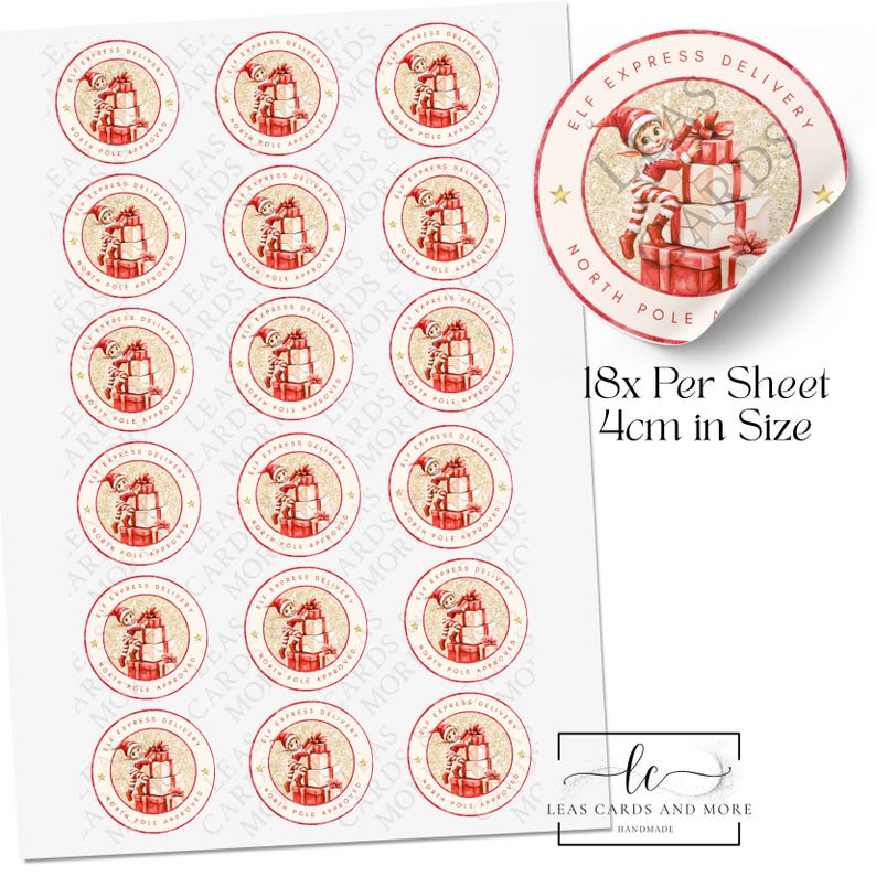 Handmade Elf Express Delivery Christmas Stickers, Elf Express Delivery ...