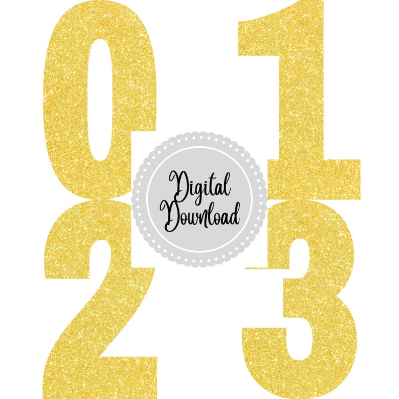 Yellow Glitter Numbers Clipart 26 PNG Files DIGITAL - Etsy