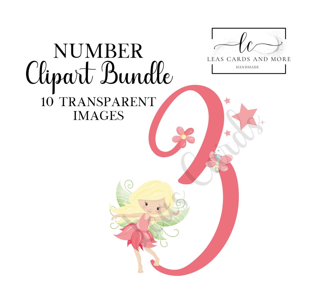 Pink Fairy Numbers 0-9 *** DIGITAL DOWNLOAD *** Pink Fairy Clipart ...
