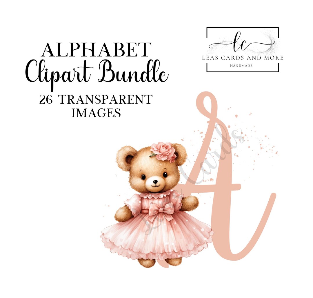 Pink Teddy Bear Transparent Alphabet Clipart Design, Pink Teddy ...