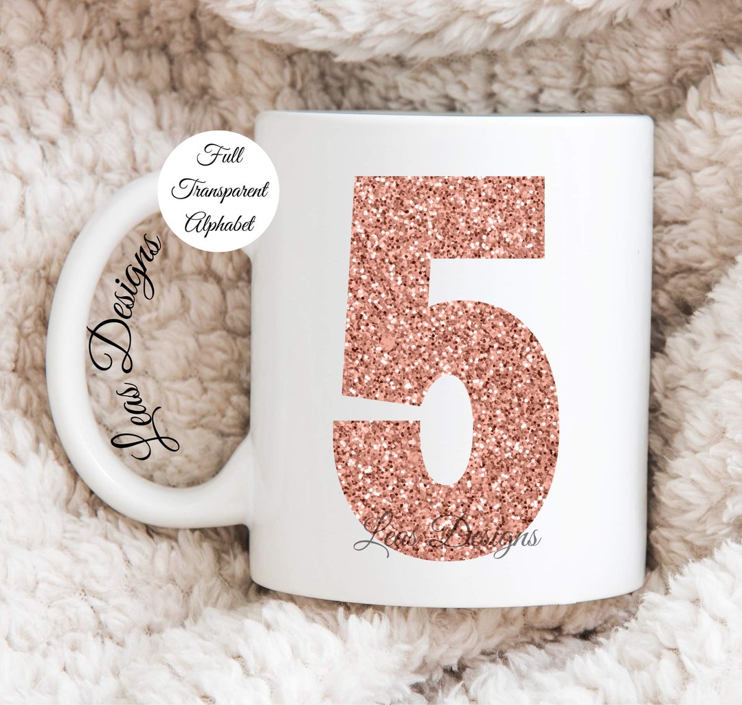 Rose Gold Glitter Numbers Clipart 26 PNG Files DIGITAL DOWNLOAD ...