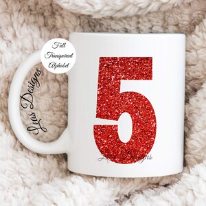 Red Glitter Numbers Clipart 26 PNG Files DIGITAL DOWNLOAD , Red Numbers ...