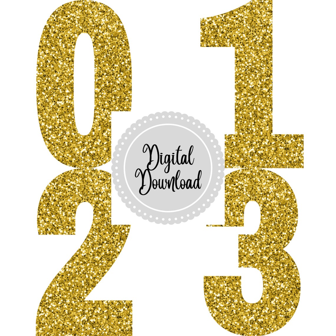 Gold Glitter Numbers Clipart 26 PNG Files DIGITAL - Etsy Canada