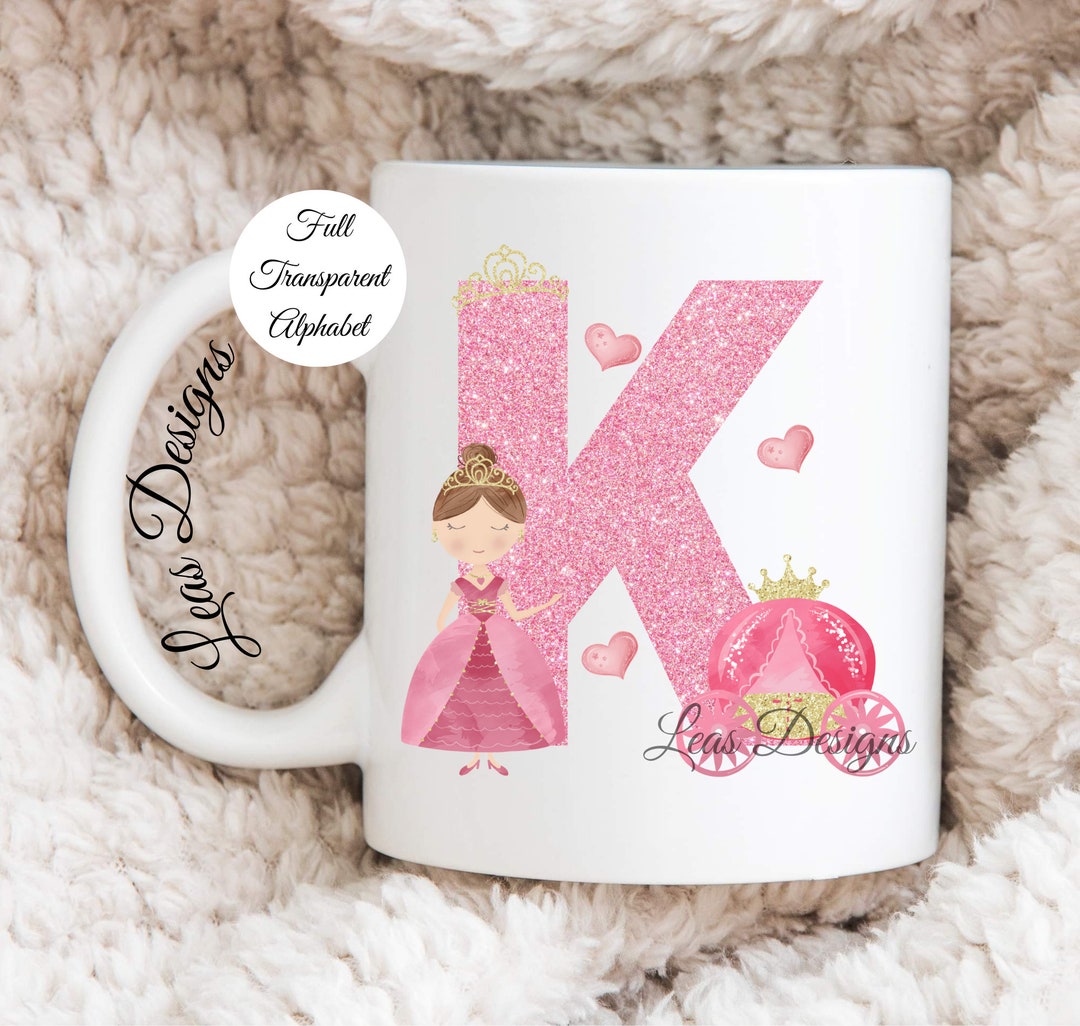 Pink Glitter Princess Full Alphabet A-Z, DIGITAL DOWNLOAD, Sublimation ...