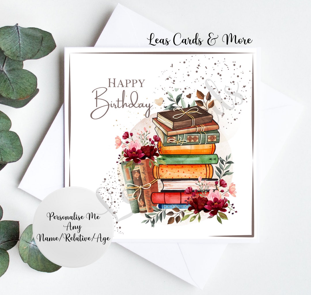 Book Lover Happy Birthday Card, Book Lover Birthday, Book Birthday Card ...