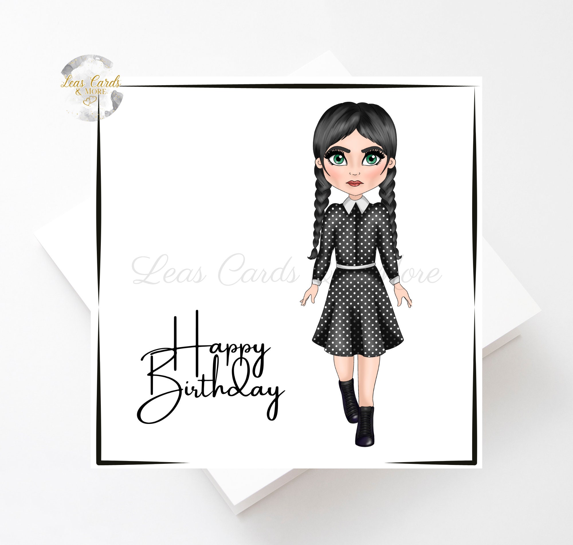 Gothic Girl Theme Happy Birthday Card Gothic Birthday Card - Etsy